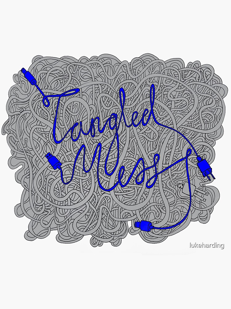 "Tangled Mess" Sticker for Sale by lukeharding | Redbubble