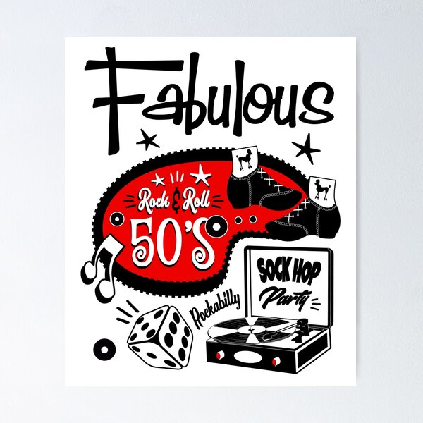 "50s Vintage Rockabilly Sock Hop Dance Rock and Roll Party Doo Wop ...