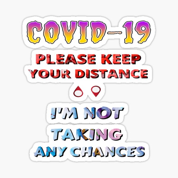 "Covid-19 Please keep distance. virus, corona, pandemic" Sticker by ...