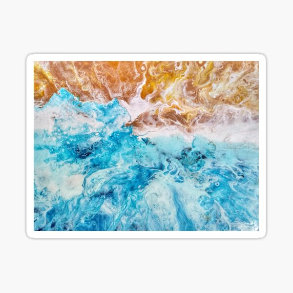 "Abstract Beach and Ocean on Canvas " Sticker by RosalieReeves | Redbubble