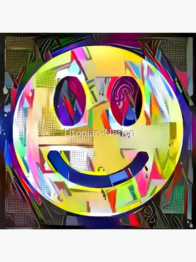 "90s Rave Smiley Face Trippy" Photographic Print for Sale by Utopian ...