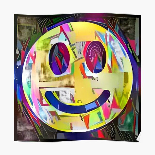 Trippy Smiley Face Posters | Redbubble