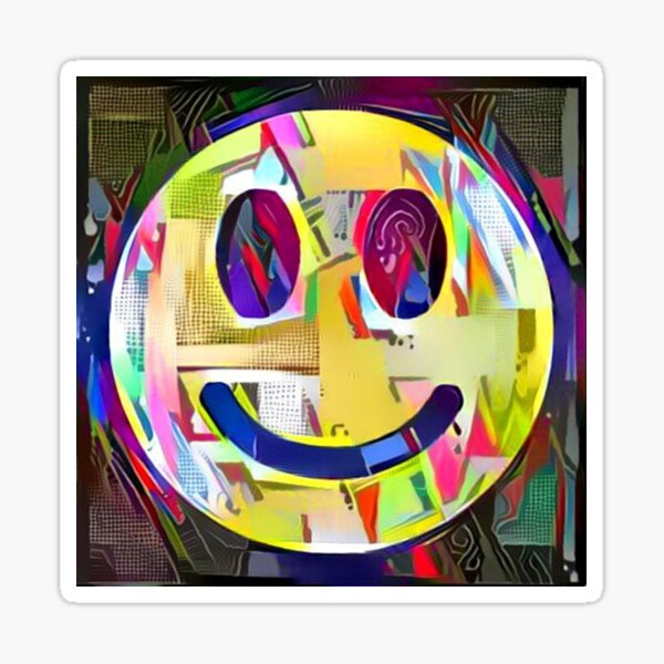 "90s Rave Smiley Face Trippy" Sticker for Sale by Utopian-Nation ...