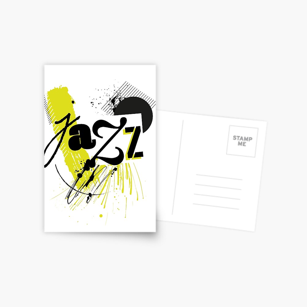 "JAZZ music - cool typography style" Postcard by ExtraBold | Redbubble