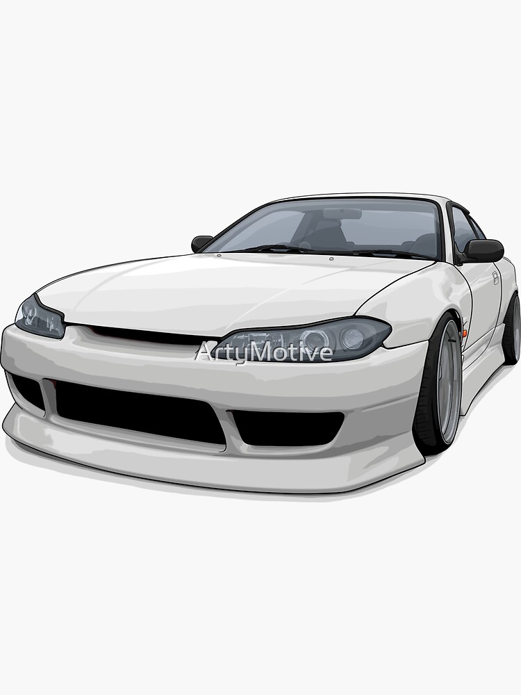 "S15 Silvia Spec-r (White) " Sticker for Sale by ArtyMotive | Redbubble