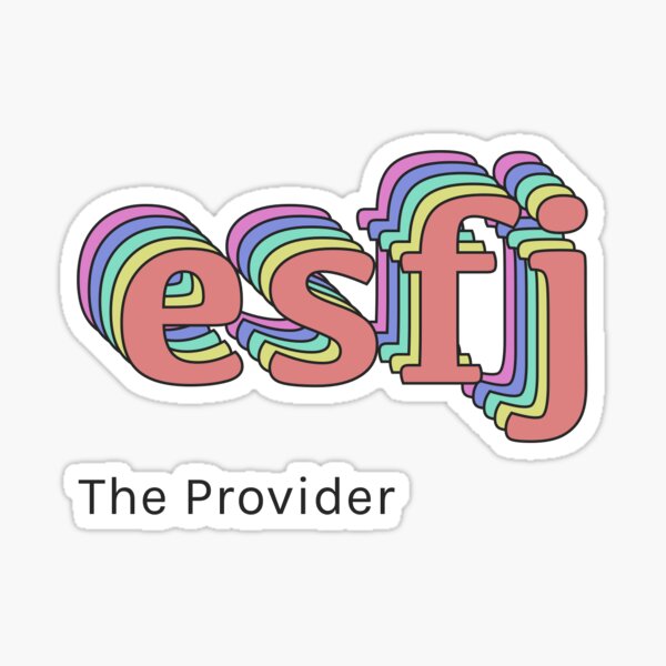 "3D Colourful Personality Type ESFJ, The Provider" Sticker for Sale by ...