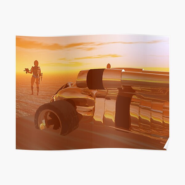 "ARES CYBORG IN THE DESERT OF HYPERION,Sci Fi Project" Poster for Sale ...