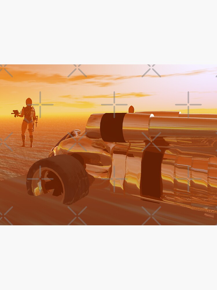 "ARES CYBORG IN THE DESERT OF HYPERION,Sci Fi Project" Sticker for Sale ...