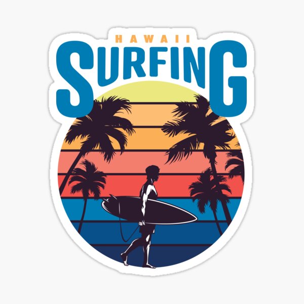 "Hawaii Surfing" Sticker for Sale by renju1902 | Redbubble