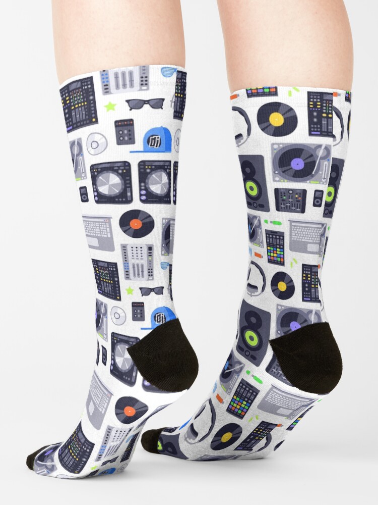 "Discjockey Pattern | DJ Music Vinyl Turntables" Socks for Sale by ...