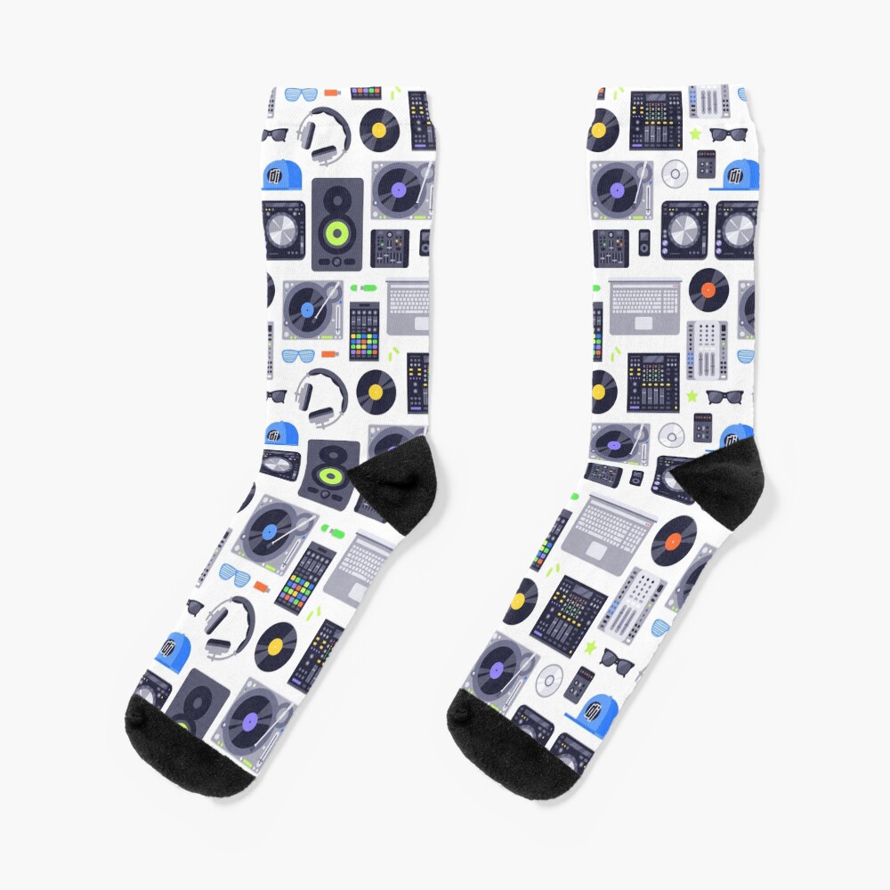 "Discjockey Pattern | DJ Music Vinyl Turntables" Socks for Sale by ...