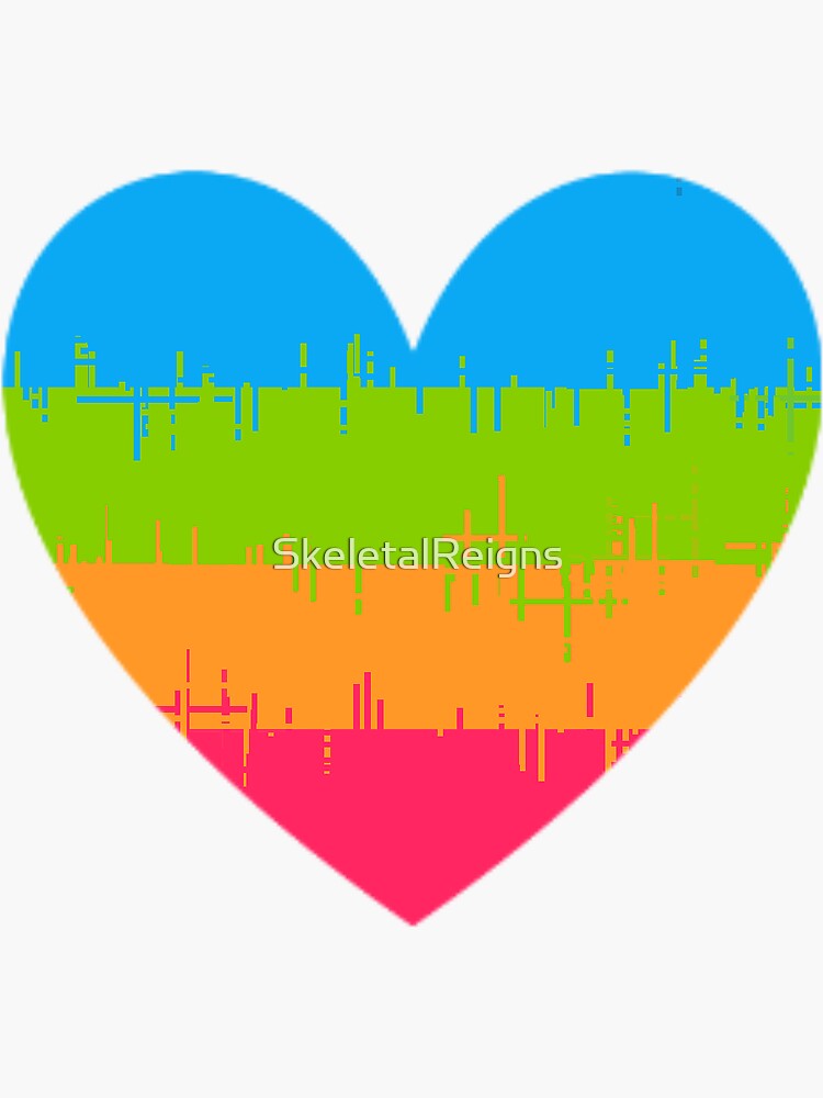 "Panromantic Heart " Sticker for Sale by SkeletalReigns | Redbubble