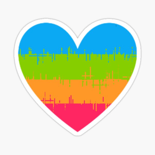 "Panromantic Heart " Sticker for Sale by SkeletalReigns | Redbubble