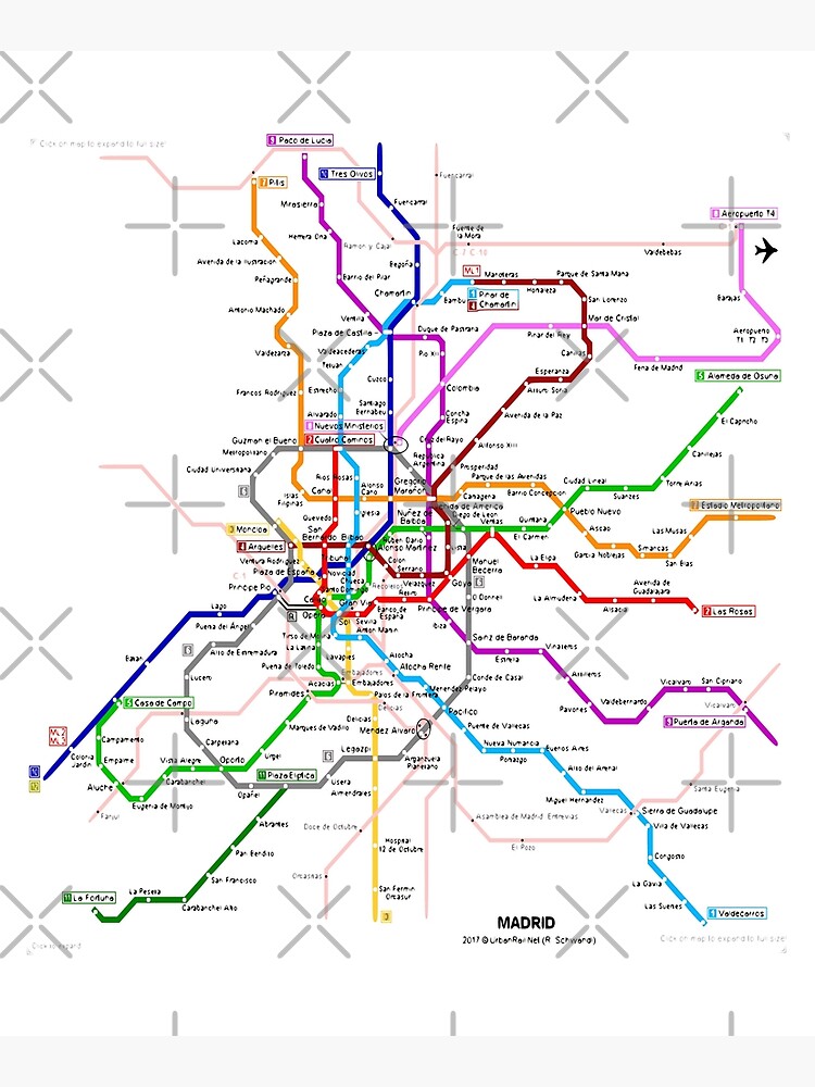 "Madrid underground map" Mounted Print by KikkaT | Redbubble