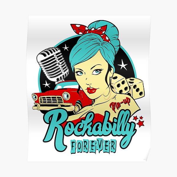 Póster «Rock Rockabilly Pin Up Girl Sock Hop Rocker Vintage Classic ...