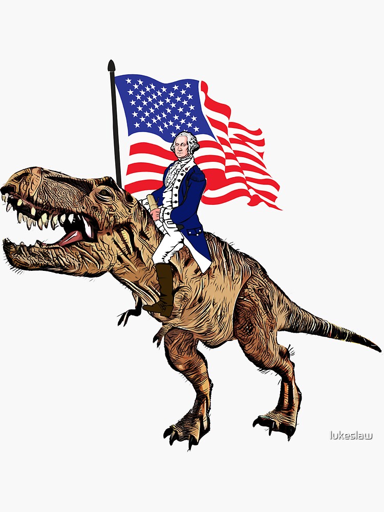 "Funny Washington Riding T-rex Dinosaur Shirt For 4th of July Gift Dino ...