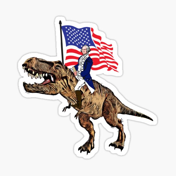 "Funny Washington Riding T-rex Dinosaur Shirt For 4th of July Gift Dino ...