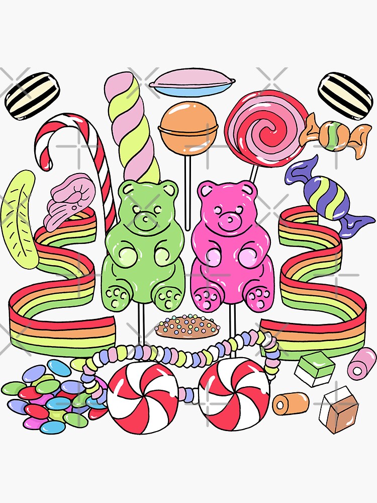 "Pick N Mix Sweets Lollipops and Candy" Sticker for Sale by ...