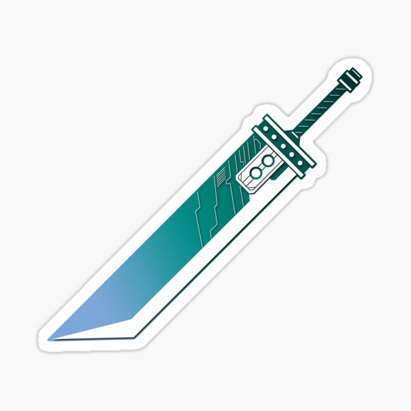 "Buster Sword (colour)" Sticker for Sale by Kat Bentley Tattooist ...