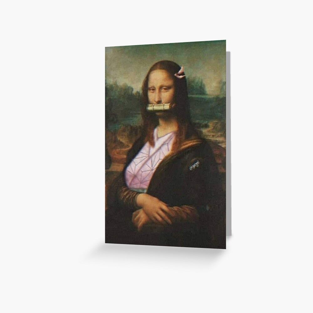 "Demon Slayer Nezuko Mona Lisa" Greeting Card by GoatSeller | Redbubble