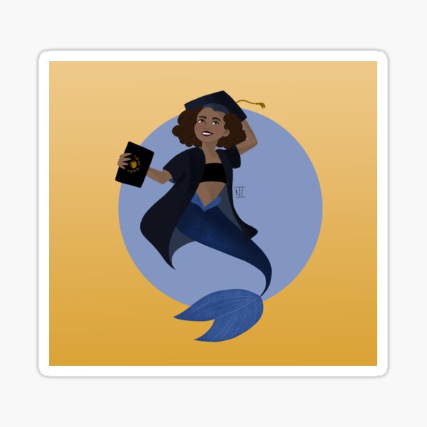 "Graduation Mermaid" Sticker for Sale by missmustang | Redbubble