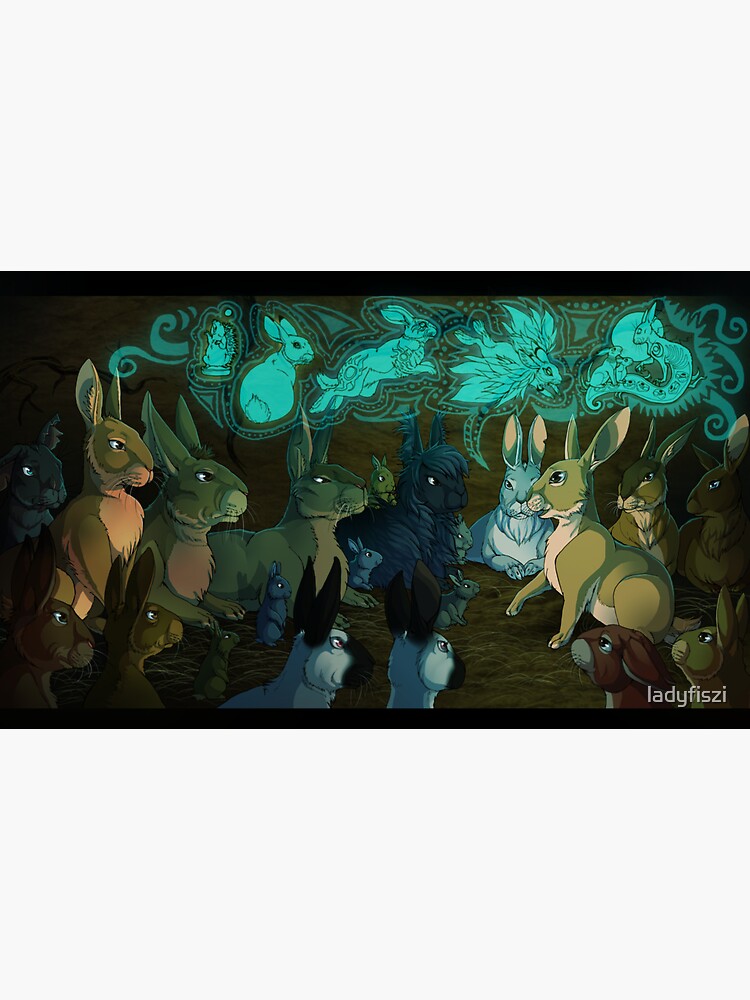 "Watership Down - fantasy rabbits poster" Sticker for Sale by ladyfiszi ...