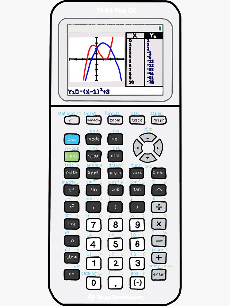 "White TI 84 Calculator" Sticker for Sale by buynomials | Redbubble