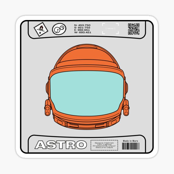 "Astro Helmet" Sticker by Reece-Donnison | Redbubble