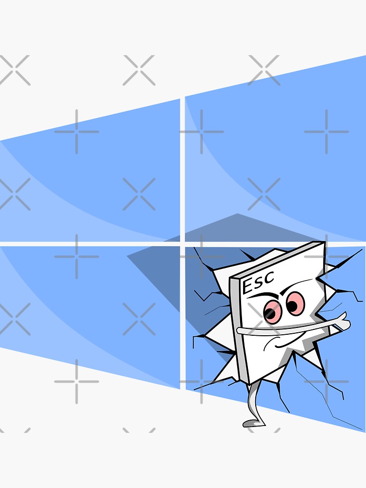 "Escape Key Escaping through Windows" Sticker for Sale by Codertopia ...