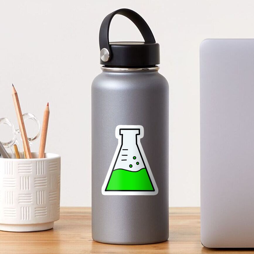 "Erlenmeyer Science Flask - Green" Sticker by buynomials | Redbubble