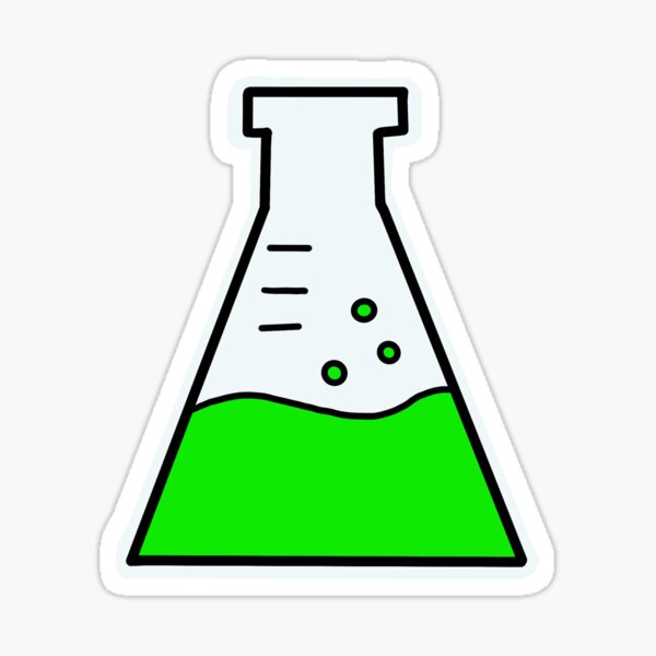 "Erlenmeyer Science Flask - Green" Sticker by buynomials | Redbubble