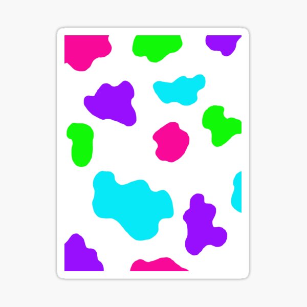 "Neon Cow Print" Sticker by mimis-cases | Redbubble