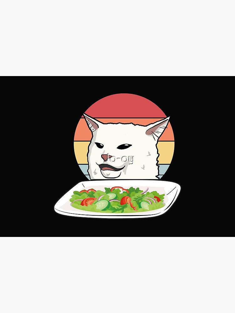 "Cat Meme Woman Yelling At Table Dinner Vintage Retro Sunset " Mask for ...