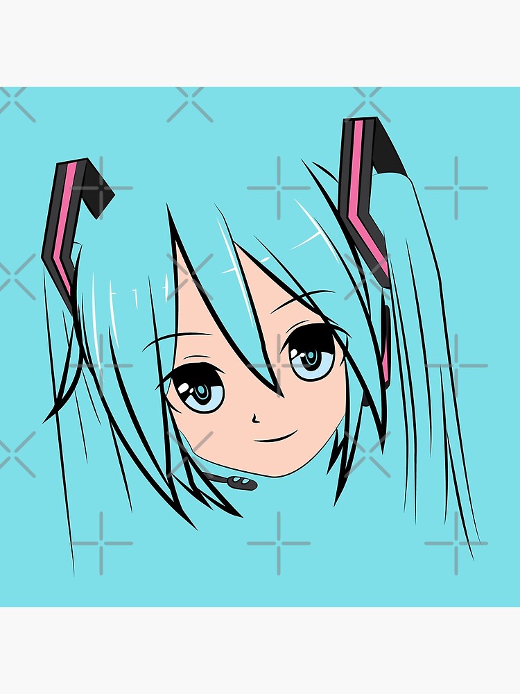 "Hatsune Miku Face" Art Print by FatNuggets | Redbubble