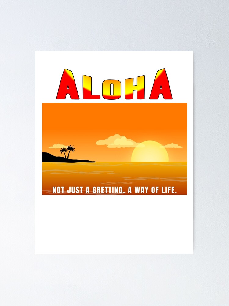 ""Aloha" Beach Sunset Illustration Design" Poster by taiji-me | Redbubble