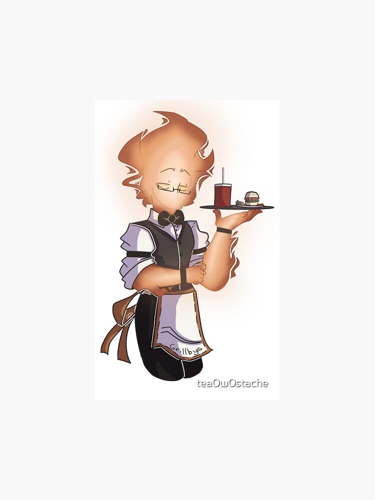 "[UNDERTALE] Waiter Grillby" Sticker for Sale by Tea0-0Stache | Redbubble