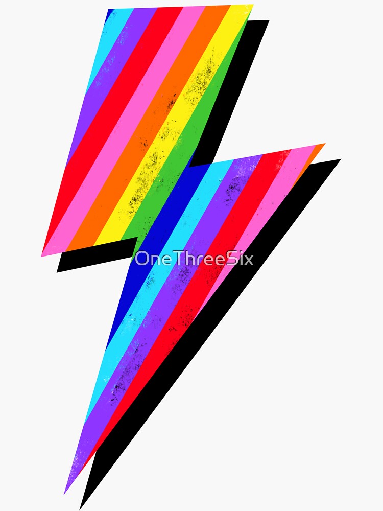 "Rainbow Lightning Bolt" Sticker for Sale by OneThreeSix | Redbubble