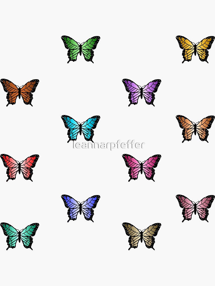"Butterfly Sticker Pack" Sticker for Sale by leannarpfeffer | Redbubble