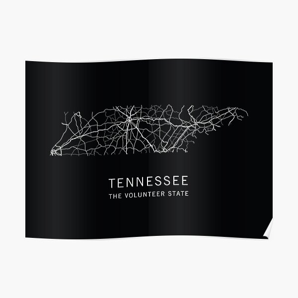 "Tennessee State Road Map" Poster for Sale by clarkstpress | Redbubble