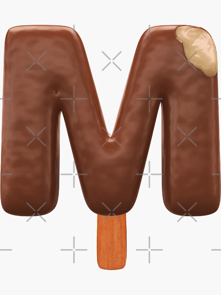 "M Ice Cream M Letter 3d Alphabet Chocolate" Sticker for Sale by ...