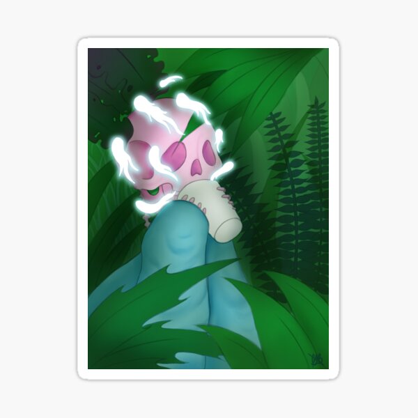 "Pink Glowing Skeleton" Sticker for Sale by BuniBun | Redbubble