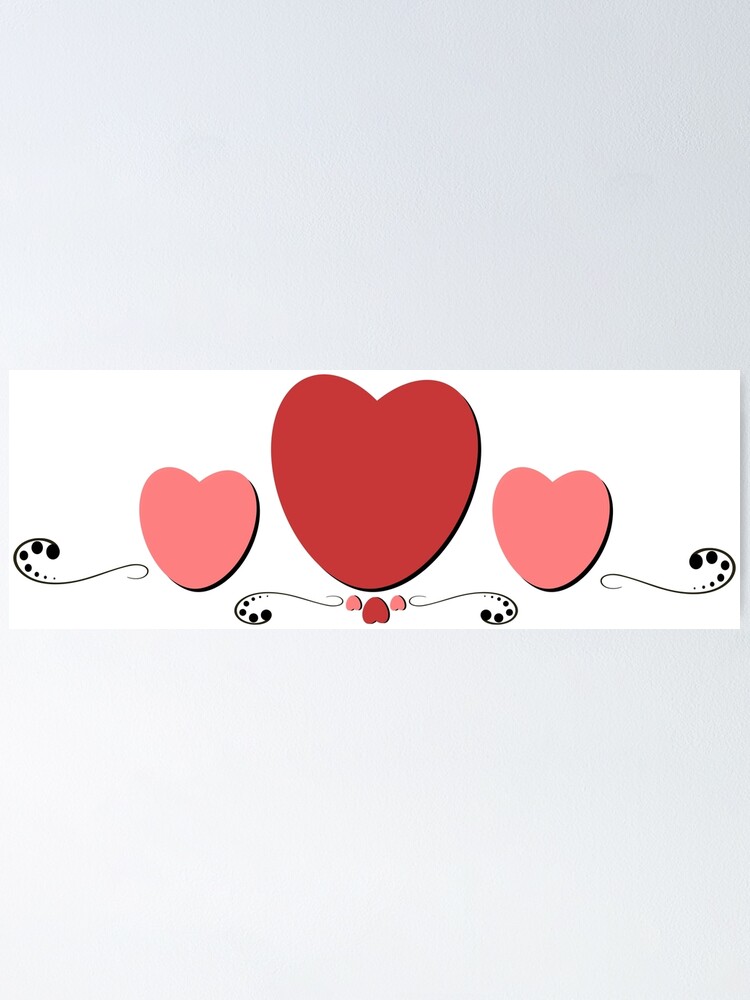 Triple Heart Poster By Azindamiro Redbubble