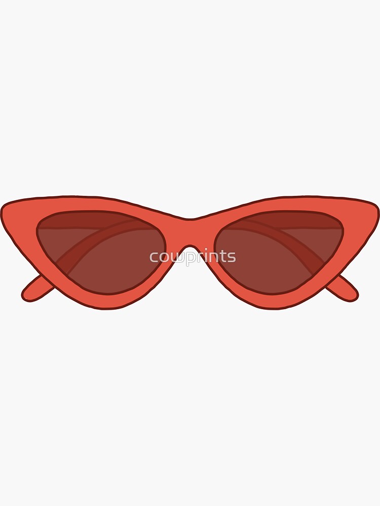 "retro, red sunglasses" Sticker by cowprints | Redbubble