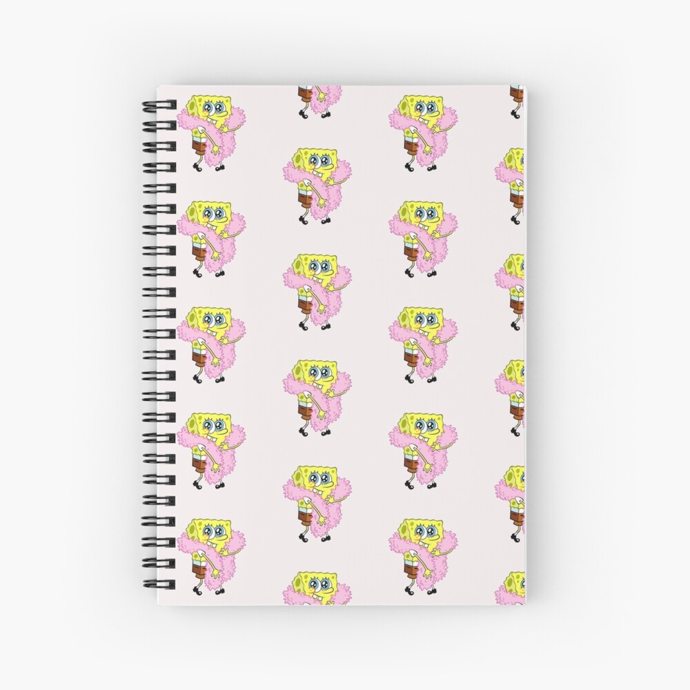 "Spongebob feather boa" Spiral Notebook by Moldavidson1 | Redbubble