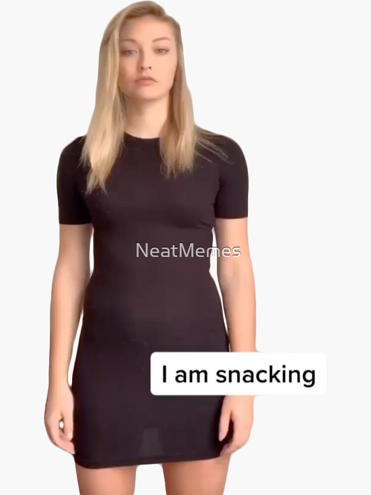 "I Am Snacking" Sticker for Sale by NeatMemes | Redbubble