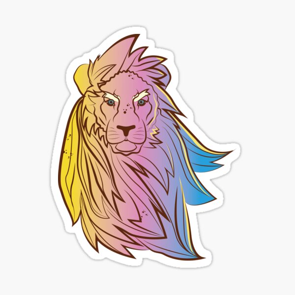 "Freaky Rainbow Lion" Sticker by FreakyAnimals | Redbubble