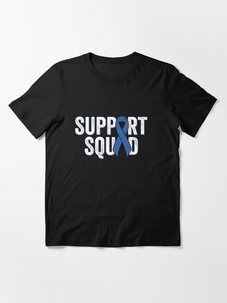 "Colon Cancer Support Squad - Blue Colorectal Cancer Awareness Ribbon ...
