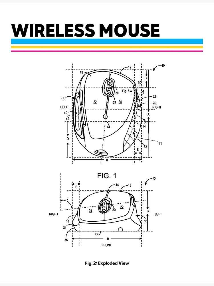 "Wireless Mouse Diagram" Art Print for Sale by thedesigngeek | Redbubble