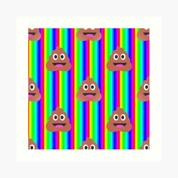Rainbow Poop Emoji Wall Art | Redbubble