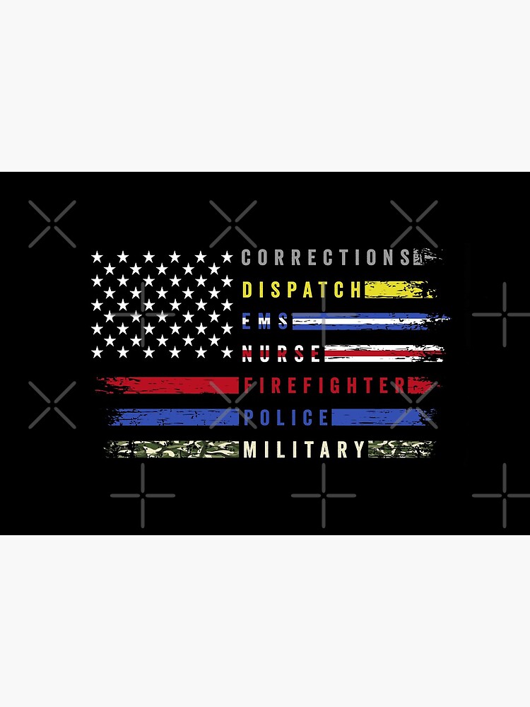 "First Responders Hero Flag USA Thin Line Salute" Mask for Sale by ...